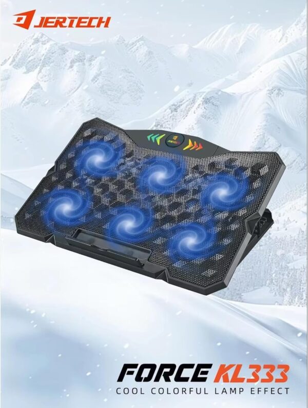 JERTECH KL333 Gaming Laptop Cooling Pad -6x Blue Led Fans